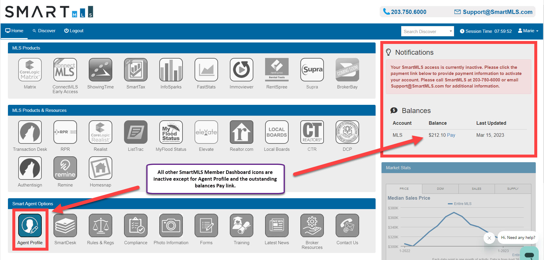 Suspended user- make payment on Member Dashboard – Membership